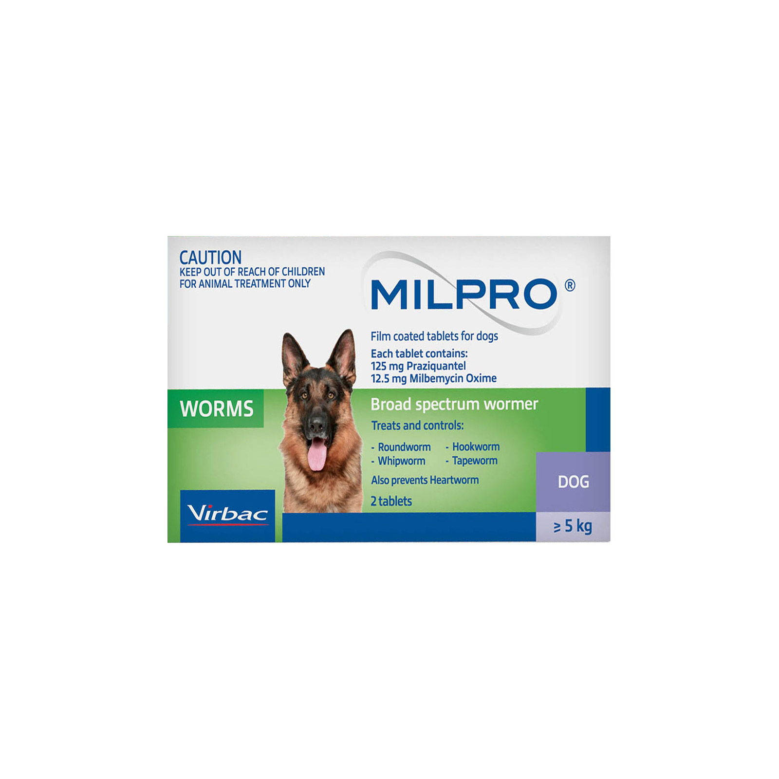 Click here for Milpro Allwormer For Dogs 5 - 25 Kg (11 - 55lbs) 2... prices