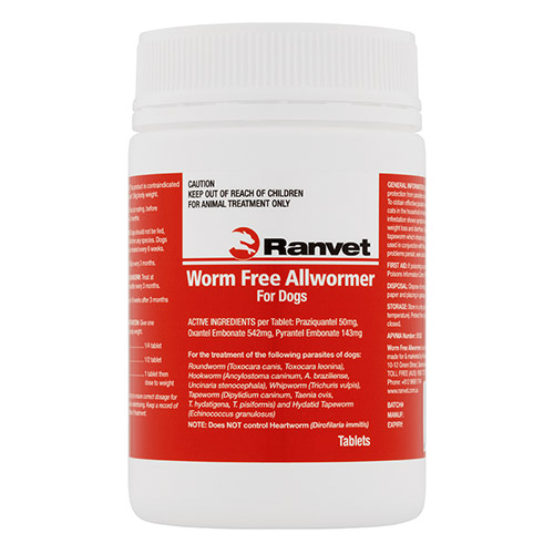 Click here for Ranvet Allwormer For Small Dogs 10kg (22lbs) 100 T... prices