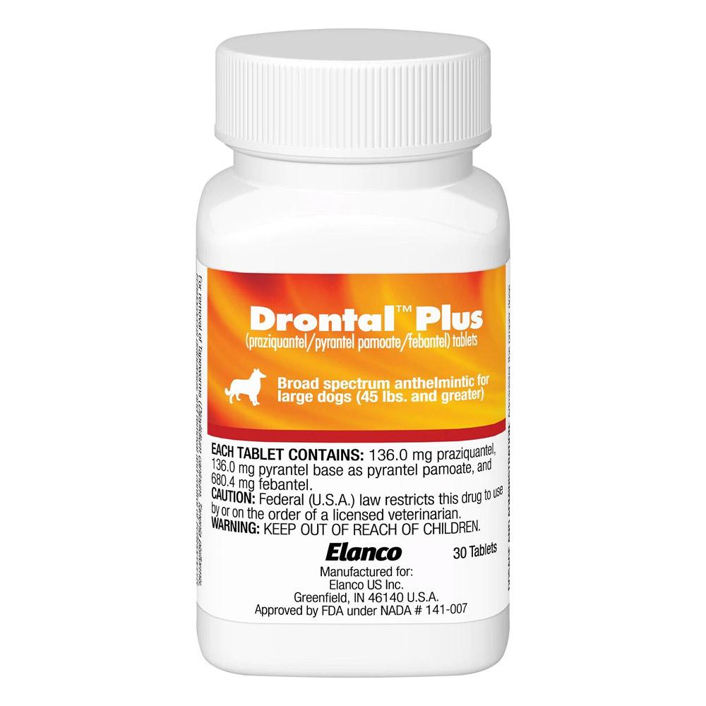 Click here for Drontal Plus For Large Dogs 35kg (77lbs) 4 Tablets prices